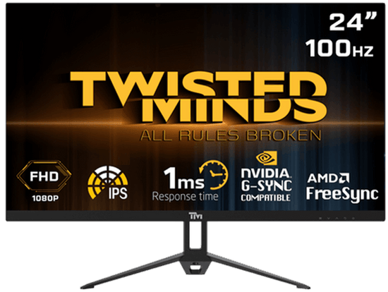 Twisted Minds ECO Series Flat 24'',FHD ,100 HZ ,IPS ,1ms Gaming Monito ...