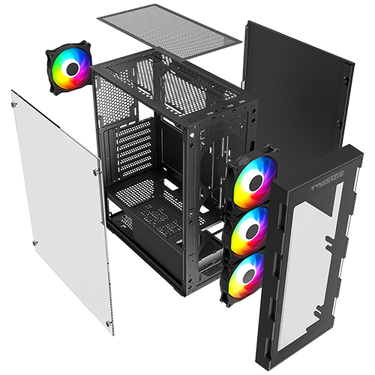 Twisted Minds Titan Glass Mid Tower Gaming Case - Black TM-GM-III-B ...